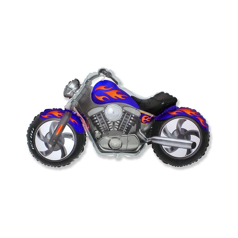 GLOBOS DE FOIL Supershape Moto Custom Azul www.globodeco.es