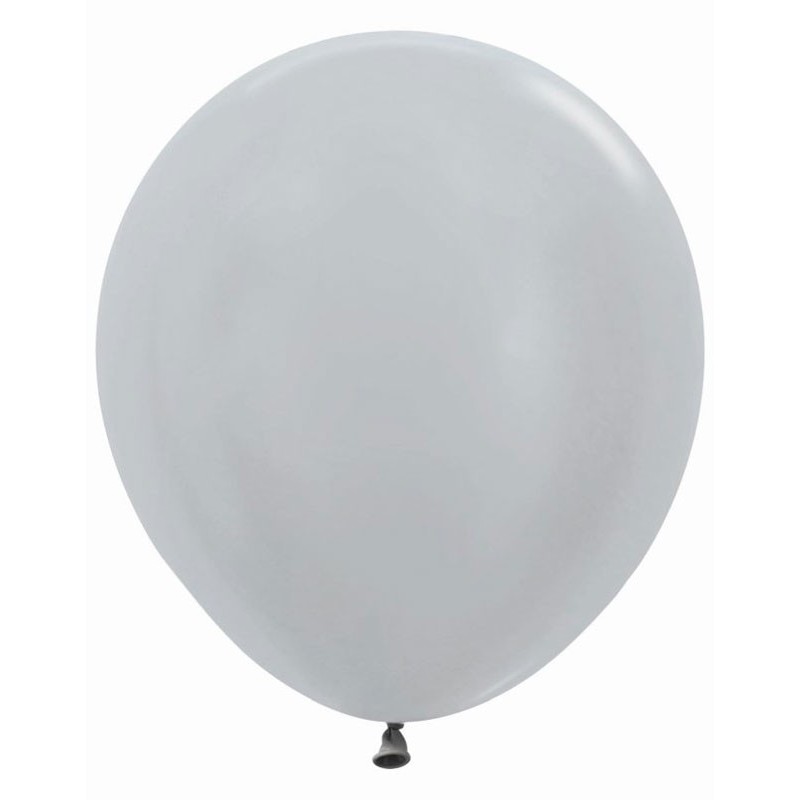 Globos de Látex de 18" (45Cm) Satin Plata www.globodeco.es