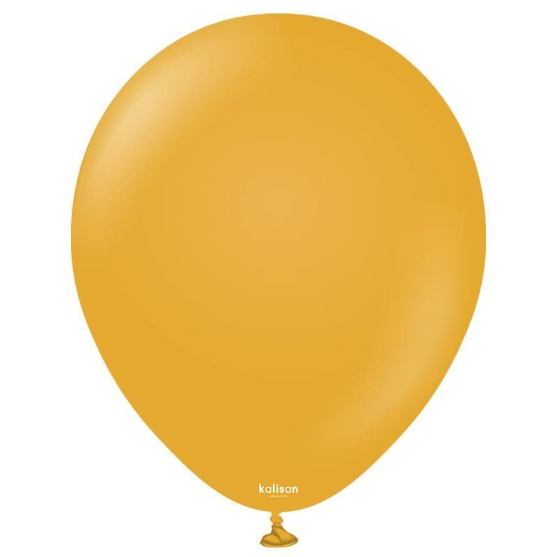 Globos Redondos Látex 5" Retro Mustard Kalisan www.globodeco.es